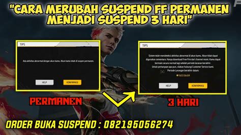 CARA WORK MEMBUKA AKUN FF YANG DI SUSPEND ATAU DI BAND PERMANEN