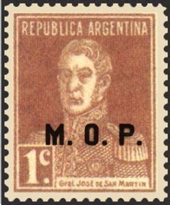 Stamp José Francisco de San Martín 1778 1850 ovpt M O P
