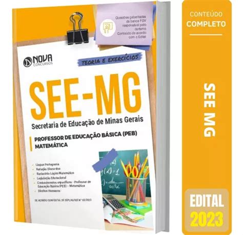 Apostila See Mg 2023 Professor Educação Básica Peb Frete grátis