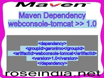 Maven Dependency Webconsole Tomcat 1 0