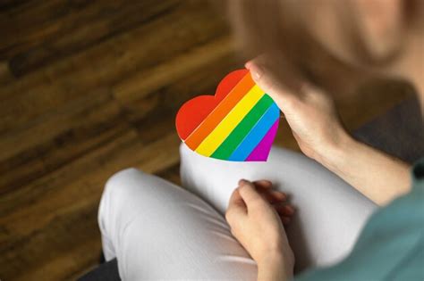 Premium Photo Gay Rainbow Flag In Heart Shape LGBT Symbol Concept