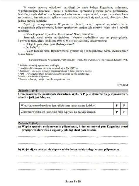 Pr Bny Egzamin Smoklasisty Operon J Zyk Polski Arkusze