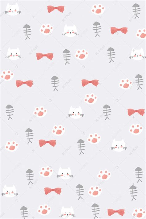 猫咪清新平铺底纹背景图片免费下载 千库网