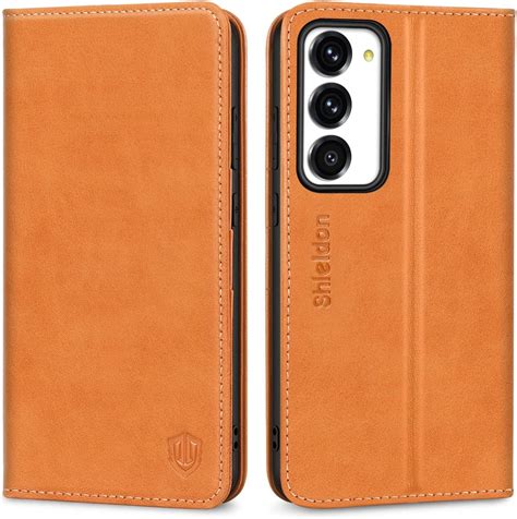 Shieldon Coque pour Galaxy S23 Plus Etui Housse en Cuir Véritable