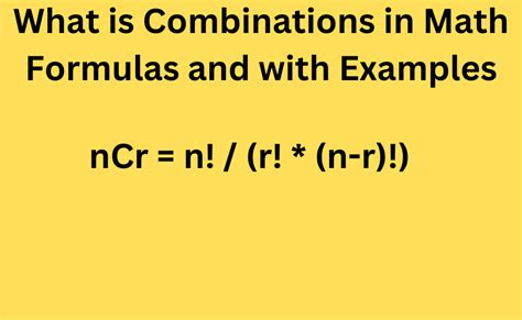 what is combination in math formula with example