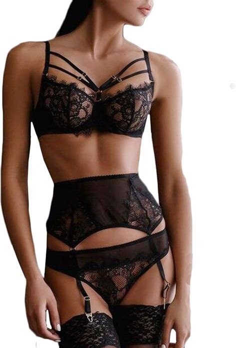 RISTHY Lencería Sexy para Mujer Conjunto de Bustier con Cuello en V