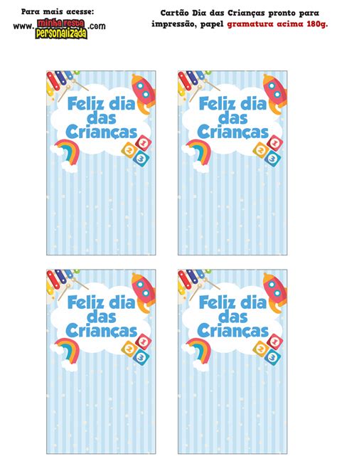 Cartão dia das crianças para nucita modelo 02