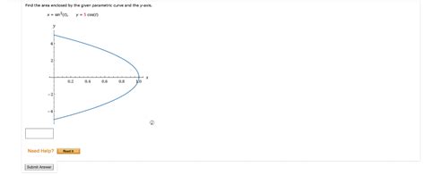 solved find the area enclosed by the given parametric curve