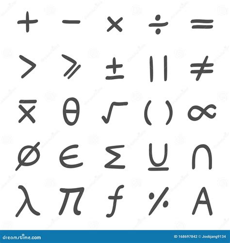 Mathematical Symbols Set Of Colorful Flat Math Icons With Long Shadows