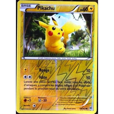 Carte Pokémon 48 162 Pikachu 60 PV REVERSE XY Impulsion Turbo FR