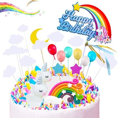 Gâteau Décoration Buntings Happy Birthday Gâteau Topper Ballon Arc En