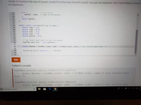 solved assign to maxsum the max of numa numb plus the max