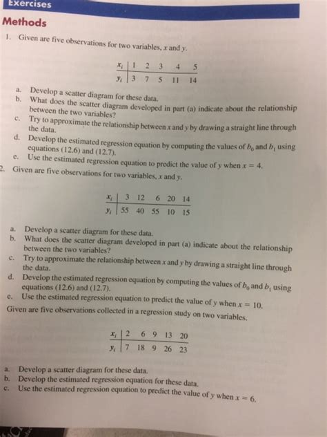 solved given are five observations for two variables x and