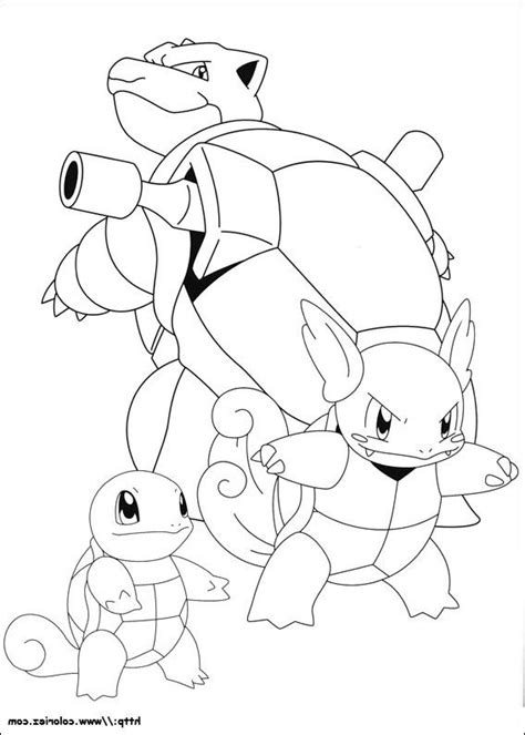 Carapuce Carabaffe Et Tortank Coloriagepokemon Pokemon Sketch Pokemon