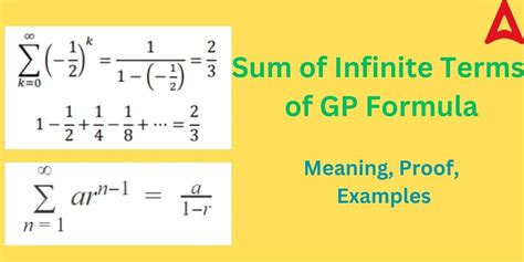 sum of infinite terms of gp formula meaning and examples