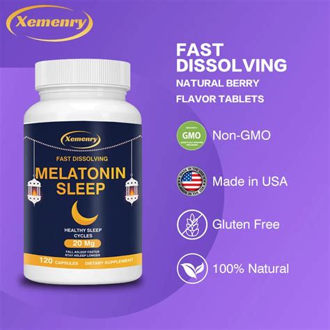 Melatonina 20 Mg De Disoluci N R Pida 120 C Psulas Ayuda Para Dormir