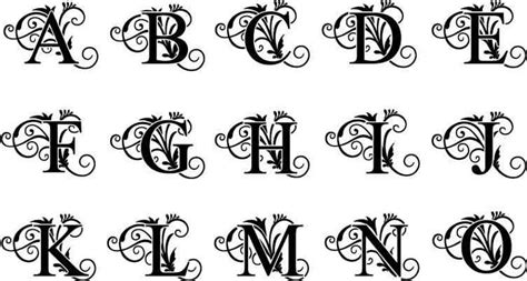 Monogram Alfabeto Svg Letras Monogramas Fuente De Boda Iniciales Svg