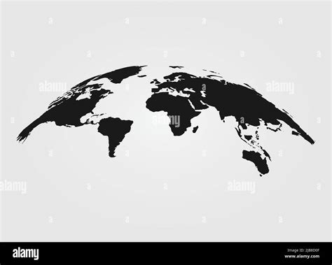 Black World Map Vector Isolated On White Background Stock Vector Image