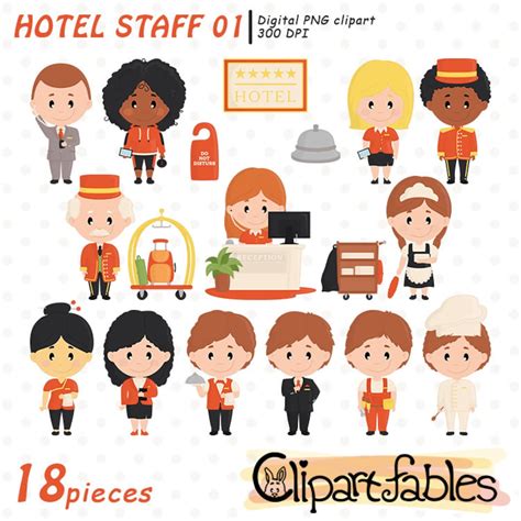 Hotel Staff Clipart Hospitality Hotel Worker Team Manager