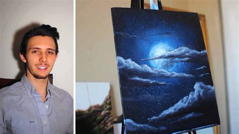 Night Sky Moon Painting At Paintingvalley Explore Collection Of