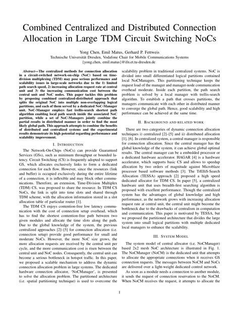 pdf combined centralized and distributed connection allocation in large tdm circuit switching nocs