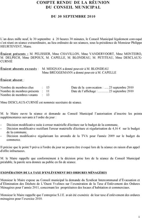 COMPTE RENDU SOMMAIRE DE LA SEANCE DU CONSEIL MUNICIPAL DU Jeudi 24