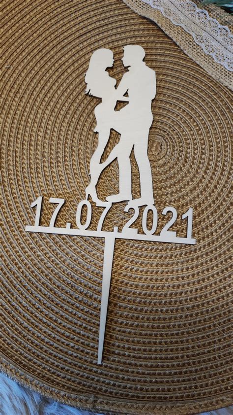 Personalizowany Topper Drewniany Na Tort Weselny Traktor Rolnik Zestaw