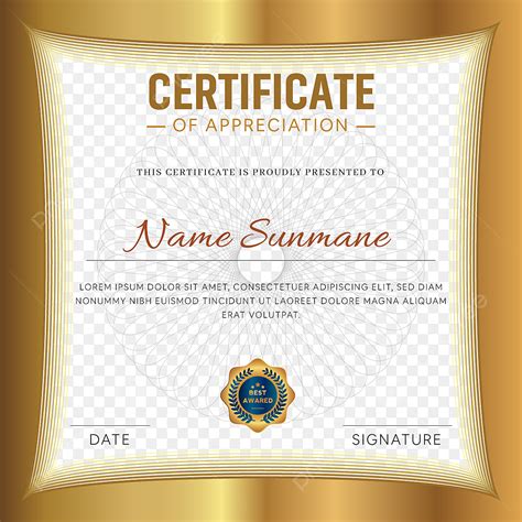 Certificate Gold Luxury Vector Hd Images Certificate Template With