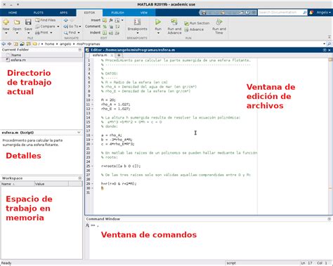 el entorno de trabajo matlab