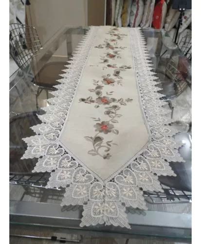 Caminho De Mesa Guipir Bordado 40x180cm Trilho Croche Renda MercadoLivre