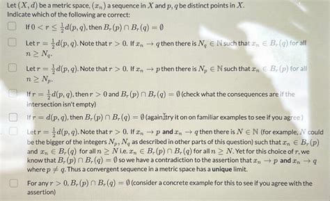 solved let x d be a metric space xn a sequence in x and