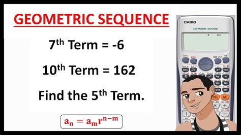 geometric sequence finding the 5th term youtube