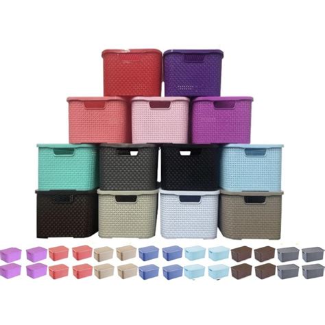 Caixa Organizadora Rattan Tampa 3 5L Coloridos 21x16x14cm Monte