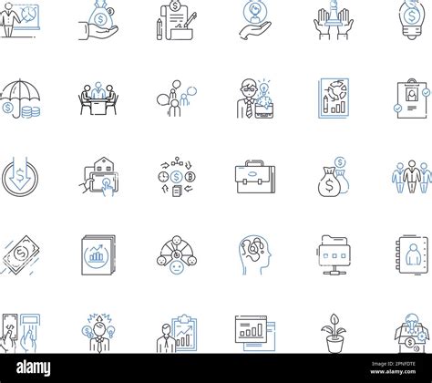 Taxation Line Icons Collection Deductions Income Filing Refund