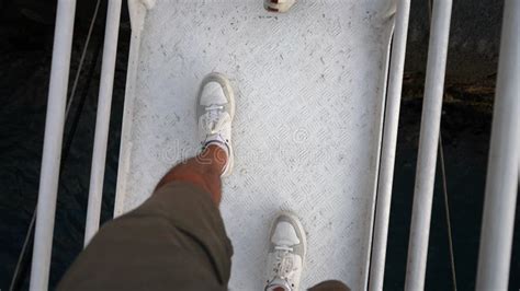 High Angle View Cropped Shot Of Unrecognizable Janitor Male Cleaning