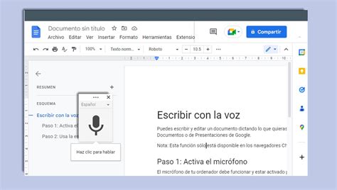 El dictado por voz será más fácil de usar en Google Docs