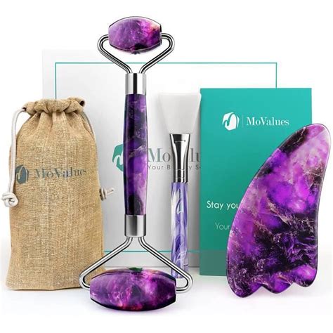 Rouleau De Jade Authentique Et Gua Sha Rouleau Jade Visage 100