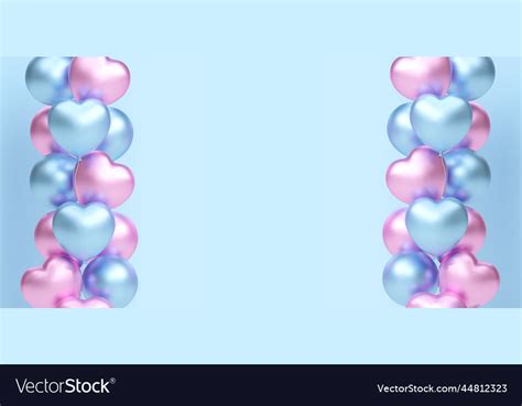Bouquet Bunch Of Realistic Pink And Blue Balloons Vector Image