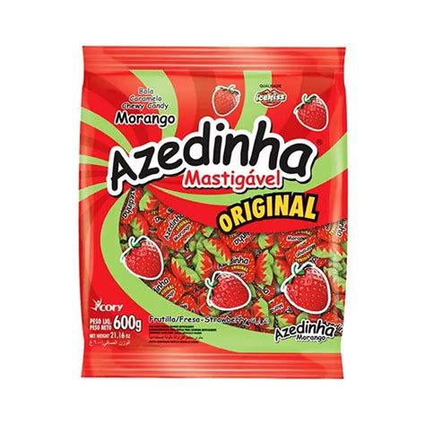 Bala Mastigável Azedinha Morango 600g Cory