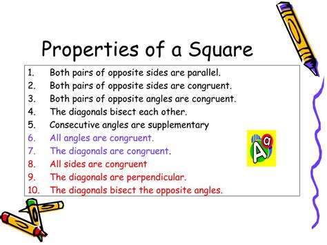 Properties That Apply To A Square