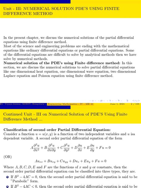 solution of pde s using finite difference method pdf