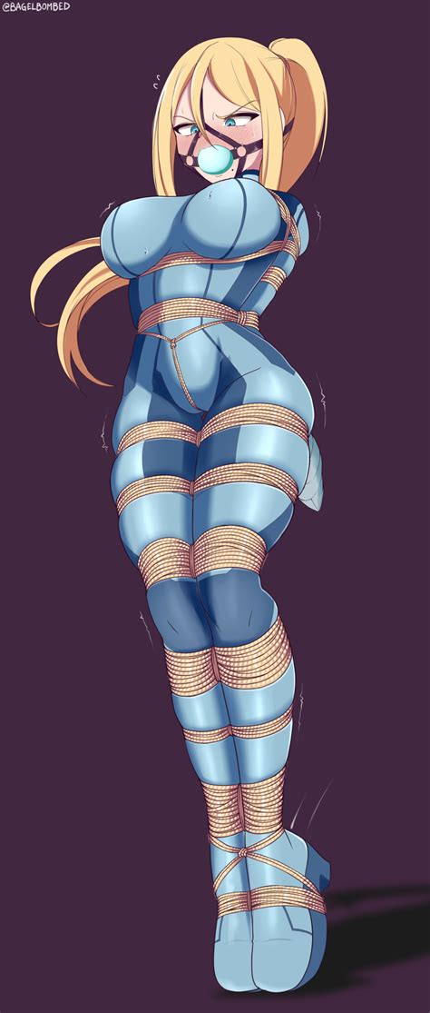 Rule 34 Arms Tied Behind Back Bagelbomb Ball Gag Beauty Mark Blonde Female Blonde Hair Blush