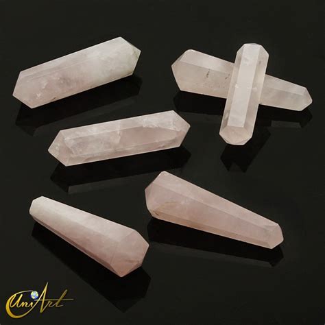 Puntas Biterminadas De Cuarzo Cristal Cuarzo Rosa O Cuarzo Amatista