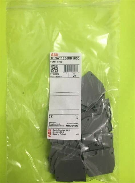 Bag Of Abb Entrelec Terminal Block Ends Sna R Fem Ebay