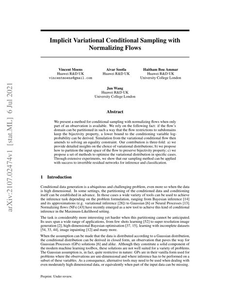 pdf implicit variational conditional sampling with normalizing flows