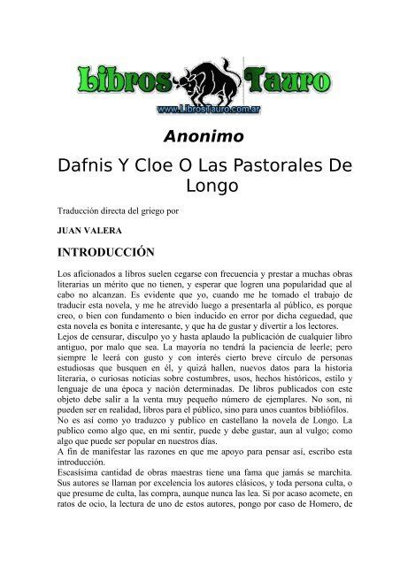 Dafnis Y Cloe O Las Pastorales De Longo Historia Antigua