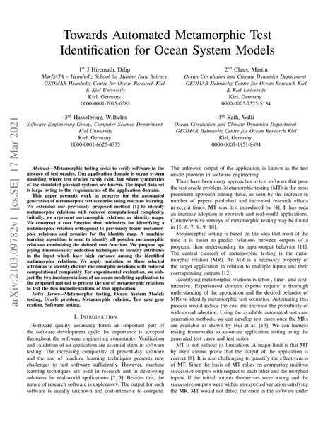 pdf towards automated metamorphic test identification for ocean system models