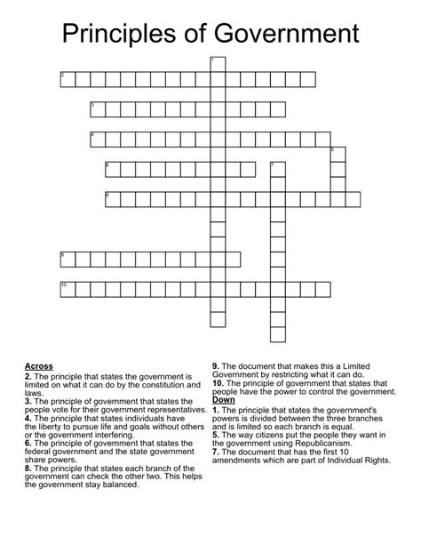 Seven Principles Of Government Worksheets