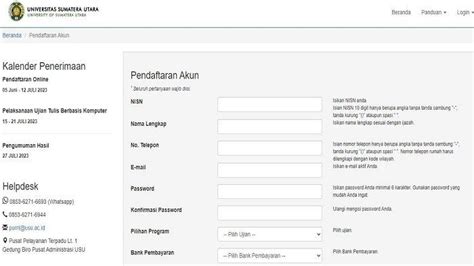 Cara Daftar Jalur Mandiri USU 2023 Di Laman Seleksi Usu Ac Id