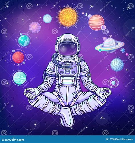 Astronauta De Animación Con Traje Espacial Sostiene Planetas Del